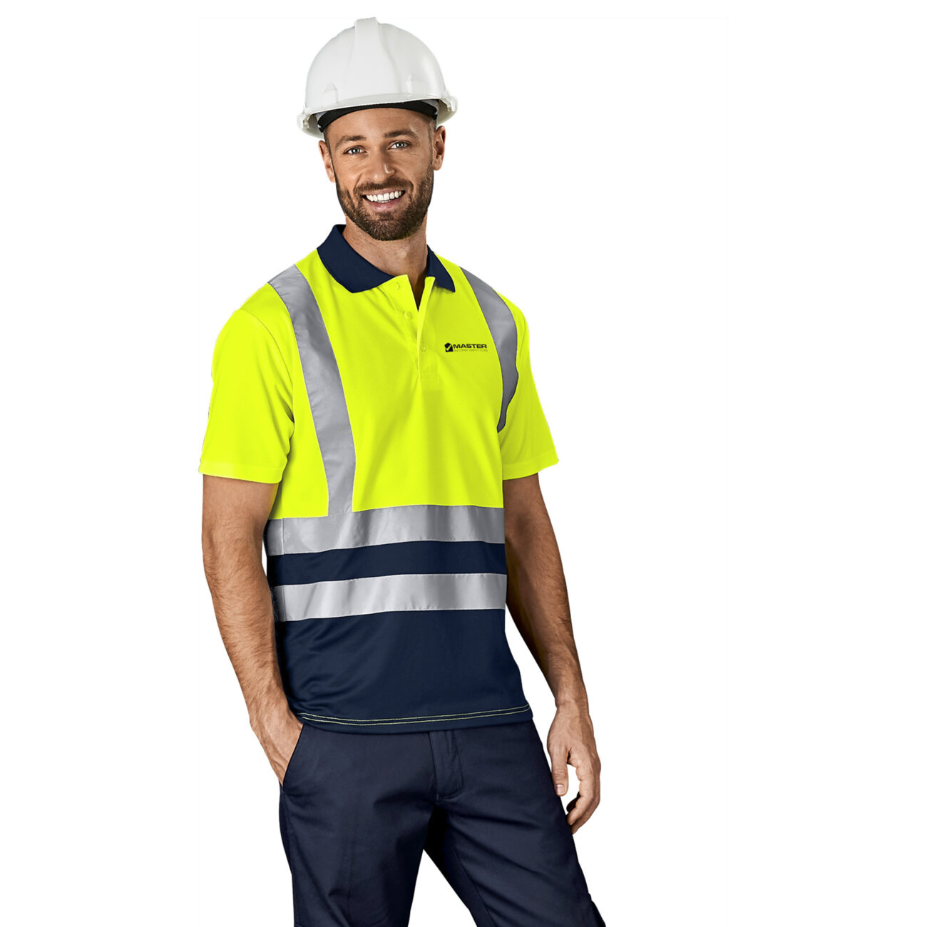 Surveyor Two-Tone Hi-Viz Reflective Golf Shirt Great Option