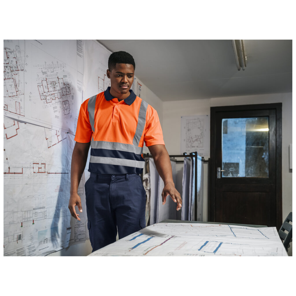 Surveyor Two-Tone Hi-Viz Reflective Golf Shirt Great Option